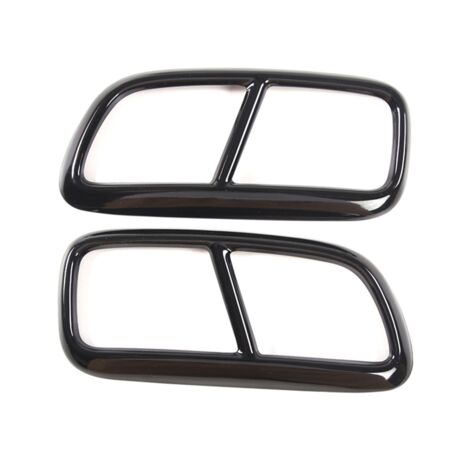 Black Stainless Steel Pipe Throat Exhaust Outputs Tail Frame Trim Cover ...