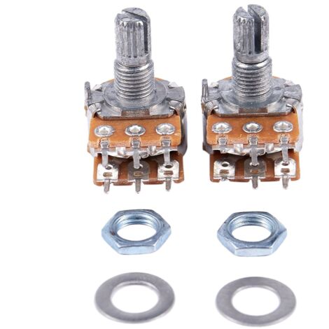 2 Pcs B50K 50K Ohm 6 Terminals Dual Linear Rotary Taper Potentiometers