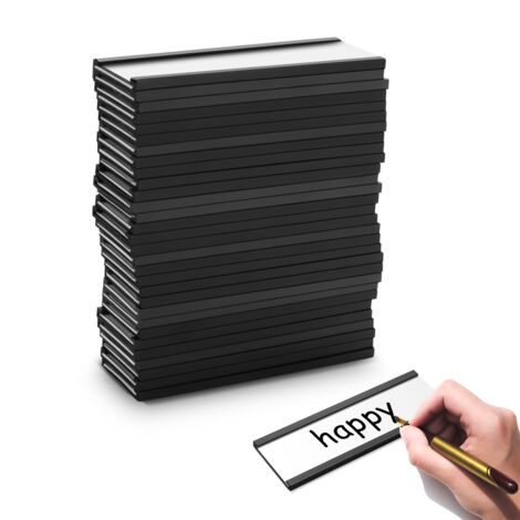 30Pcs Magnetic Label Holders with Data Card Clear Plastic Protectors ...