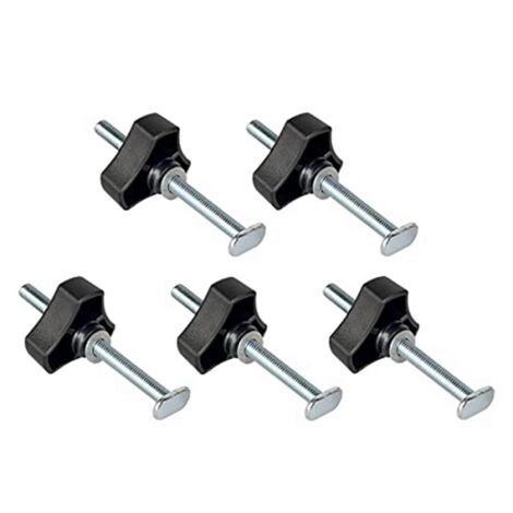 5 Pack M8 T Track Bolts Knob Kit 4 Inch Slot with Washers Accessories ...