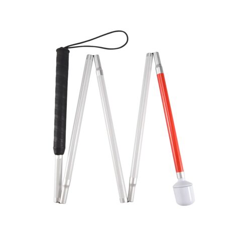 Aluminum Folding Cane 4-Sec with Rolling Tip for Blind Walking Stick