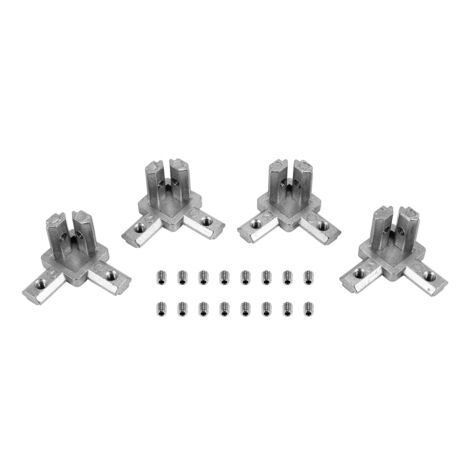 4Pc 2020 Series 3 Way End Corner Bracket Connector for European ...