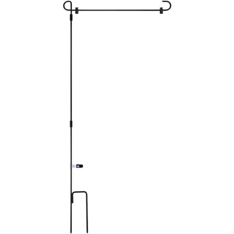 Garden Flag Stand Metal Pole Holder with Stopper Anti-Wind Clip for ...