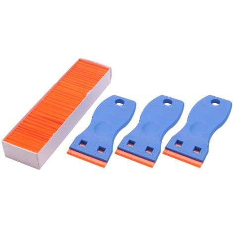 3PCS Plastic Blade Scrapers & 100 PCS 1.5 Inch Double Edge Blades for ...