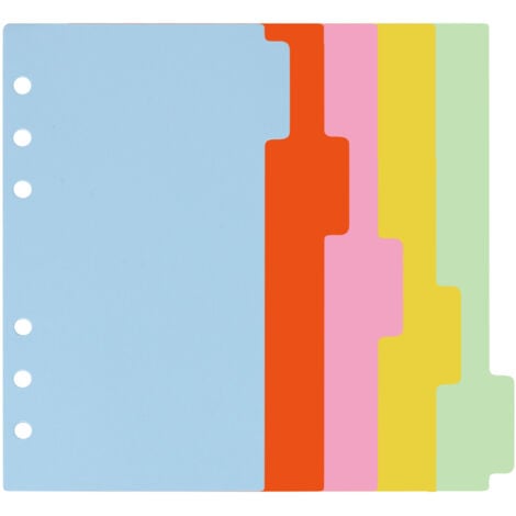 10 Sets A6 Subject Dividers Paper Sheet, Punched File Card Dividers ...
