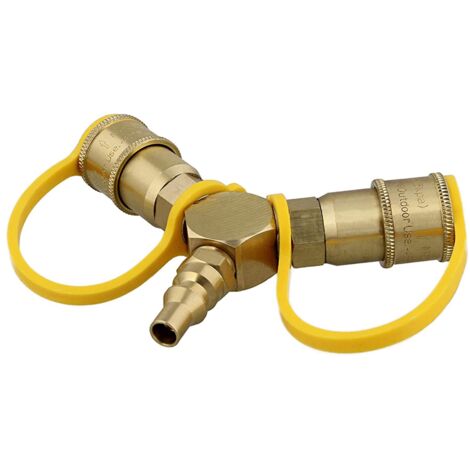 1/4in Tee Y Propane Splitter - 2 Quick Connect Ends