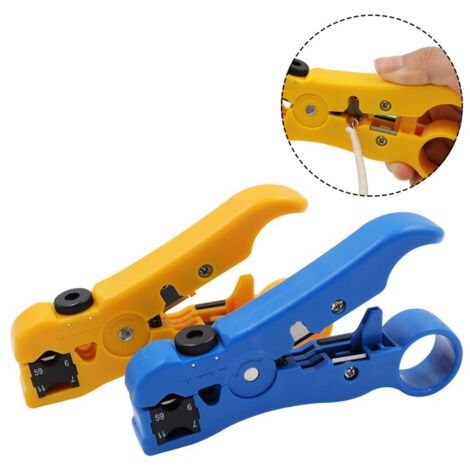 Multi- Coaxial Cable Stripper Cable TV Cable Stripper Wire Stripper Yellow