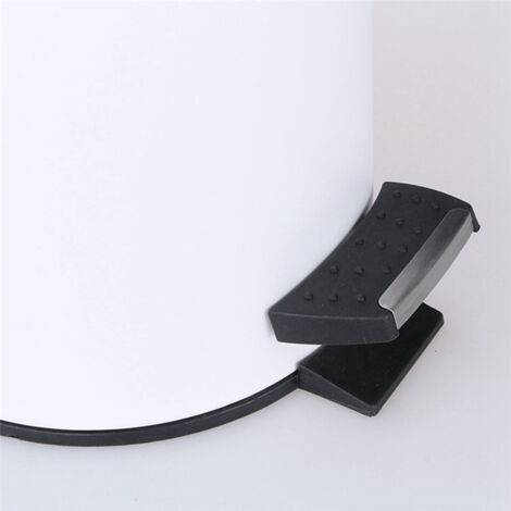 5L Round Foot Trash Can, White Household Can with Lid