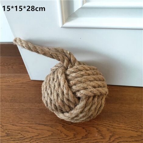 6Inch Dia.Monkey Rope Knot Door Stopper Nautical Stopper, A