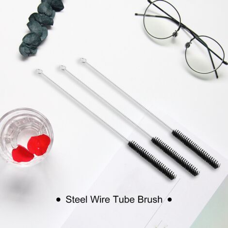 Metal Pipe Tube Cleaning Wire Brush 28cm Long 10mm Dia 3pcs