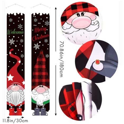 Gnome Porch Signs Welcome Banners Holiday Door Decoration