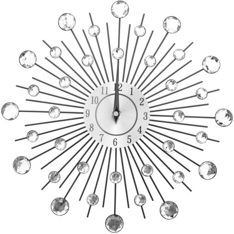 Vintage Metal Art Crystal Wall Clock Luxury Diamond Large Morden Design ...