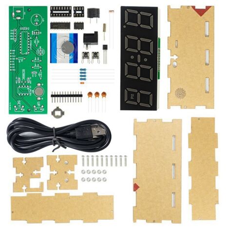 Colorful Digital Clock Kit RGB Alarm Microcontroller Circuit Board ...