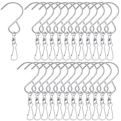 24 Pcs Swivel Clip Hanging Hooks,Stainless Steel 360 Degree Rotating ...