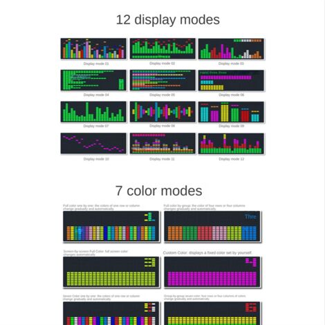 Color LED Music Spectrum Electronic Clock Rhythm Light 1624RGB ...