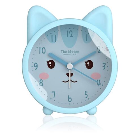 Cute Animal Alarm Clock for Kids, Non-Ticking Cat/ Clock, Quiet Desk ...