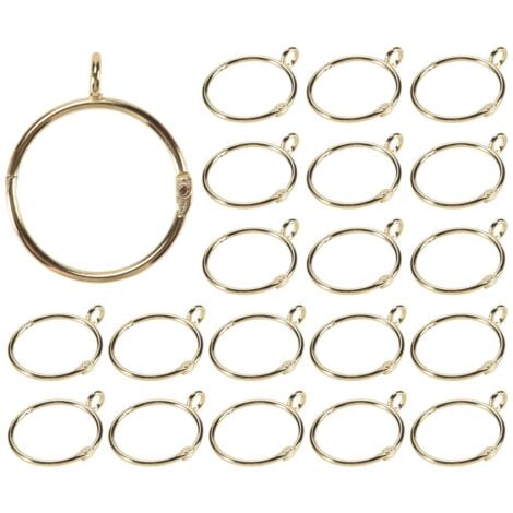 20 Pcs Openable Gold Curtain Rings Open and Close Metal Rustproof ...