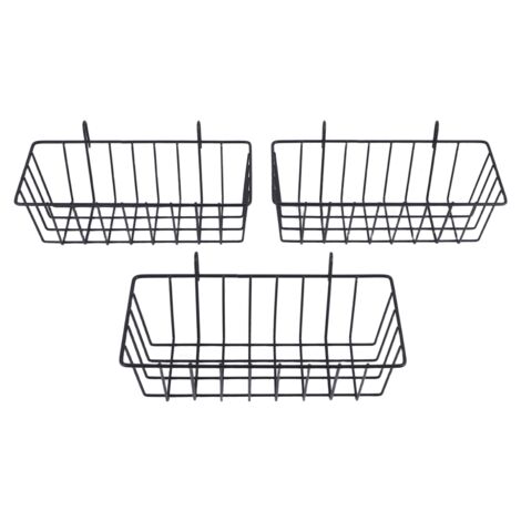 3 Pcs Wire Baskets,Wall Grid Panel Hanging Basket,Wall Storage and ...