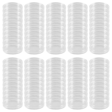 100Pcs 21mm Round Clear Plastic Coin Holder Capsules Box Storage ...
