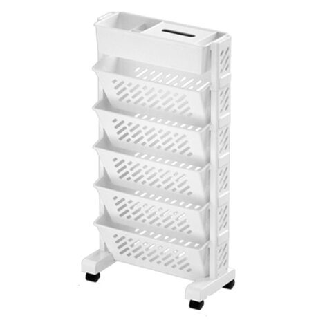 Storage Racks Bookshelves Movable Multi-Layer Shelves Desktop Baskets 6 ...