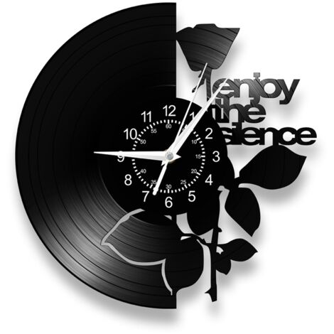 Silent Quartz Wall Clock - Vinyl Record Design with Inspirational ...