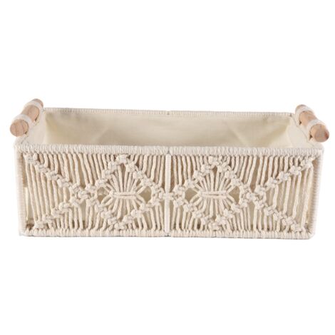 Boho Storage Basket Decor Box Handmade Woven Decorative Countertop ...