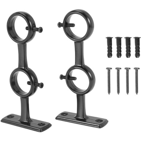 Curtain Rod Bracket, 2Pcs Double Holder, Brackets Hooks for Living Room ...