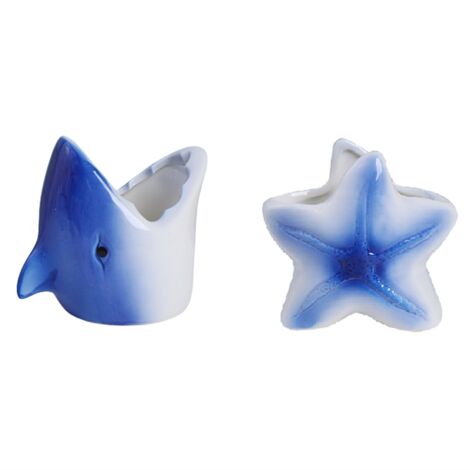 Marine Animal Flower Pots Blue Starfish Sharks Small Pot Desktop ...
