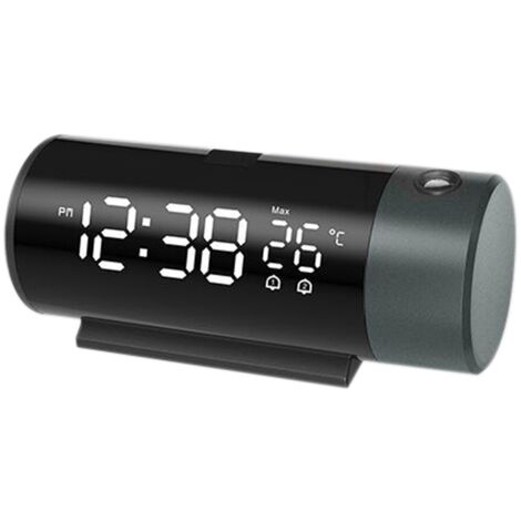Projection Alarm Digital Clock USB Rechargeable Electronic with 180 ...