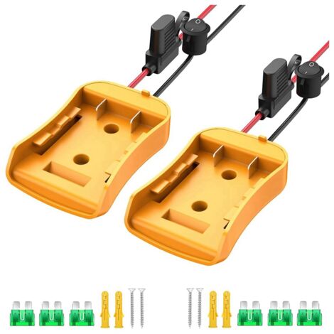 2 Packs Adapter for 20V , Battery Converter Kit with Fuse & Switch Wire ...