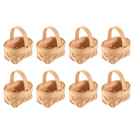 8PCS Mini Woven Baskets with Handles for Party Favors Crafts Decor ...