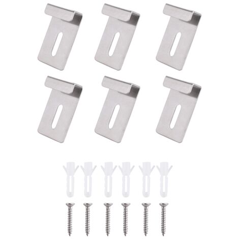 6Pcs Metal Mirror Clips Wide Channel Mirror Hanger Clip Kit Retainer ...