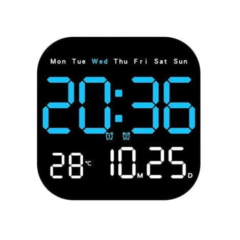 Digital Clock with Date LED Calendar Remote Control Battery Operated ...