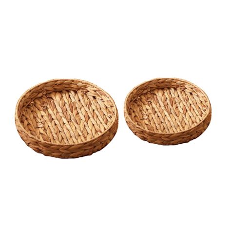 Round Wicker Baskets,Hand Woven Tray Storage Baskets Natural Water ...