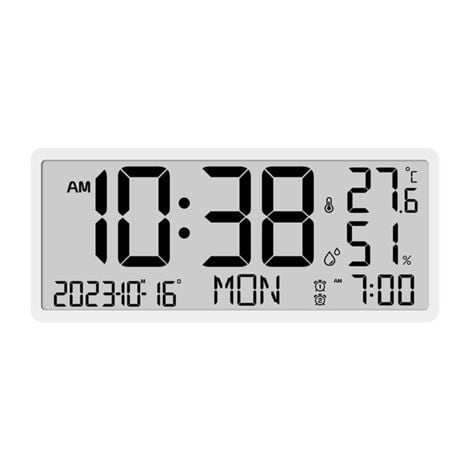 LCD Digital Alarm Clock with Temperature Sensor Desktop & Wall ...