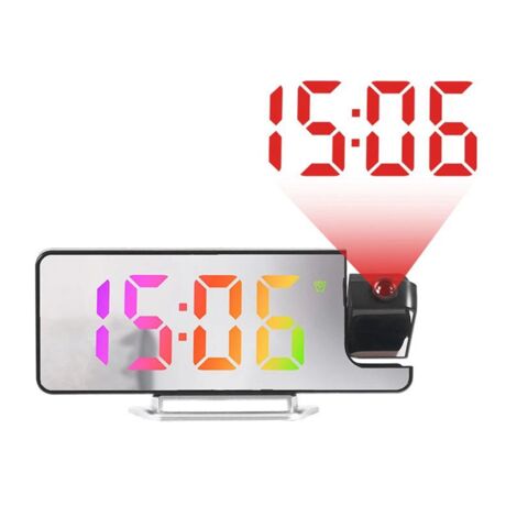 Led Digital Projection Clock Mirror 180°Rotation Large Screen Date Time ...