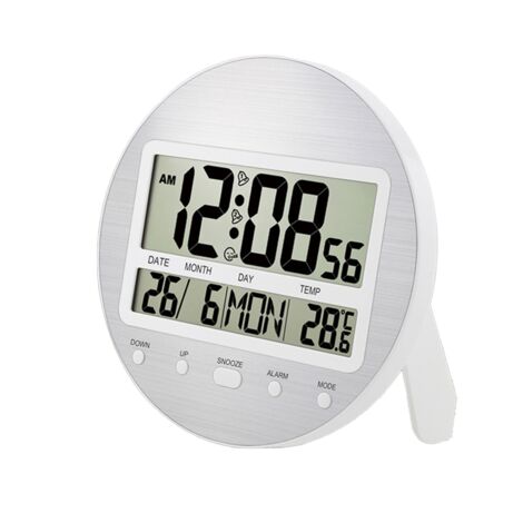 Alarm Clock 12/24 Hour Battery Operated Self-Setting Wall / Desk Mount ...