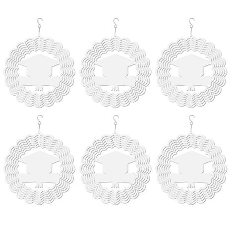 6Pcs Graduation Season 8 Inch Sublimation Wind Spinner Blanks 3D ...