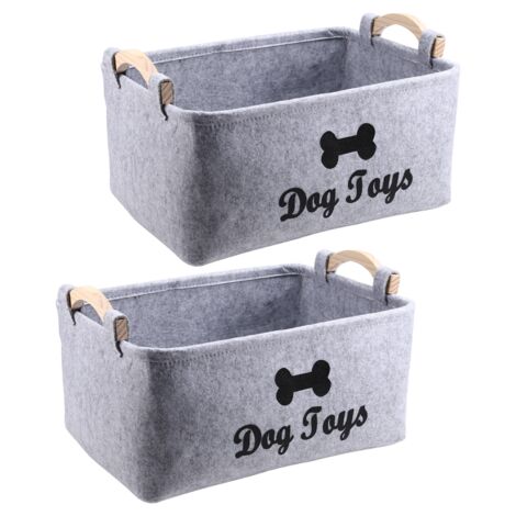 Dog Toy Basket Storage Box Felt Accessory Container