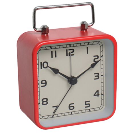 Small Metal Square Alarm Clock Desktop Silent Clock Students Sleep ...