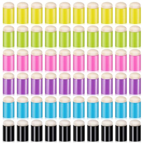 60 Pieces Finger Sponge Daubers Painting Craft Drawing Dauber Set for ...