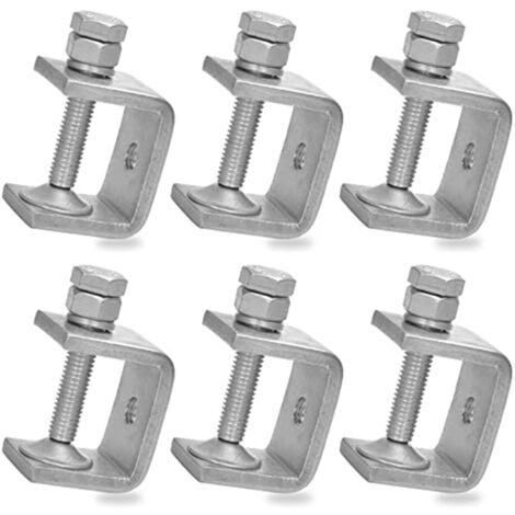 6 Pcs 1 Inch Stainless Steel Small C-Clamp for Woodworking, Heavy Duty ...