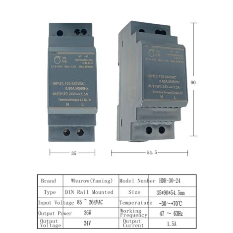 HDR-30-24 Ultra Slim Step Shape DIN Rail Power Supply Short Circuit ...