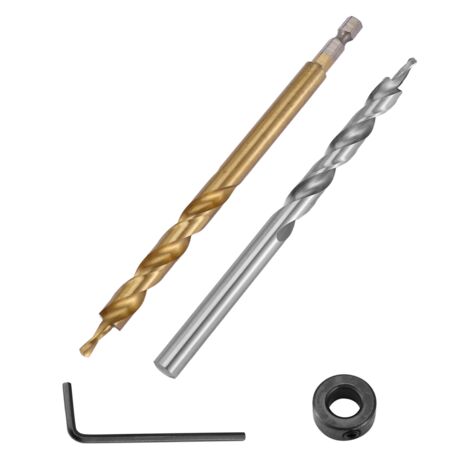 2Pcs 1/4 Inch Hex Shank Pocket Hole Drill Bit + 3/8(9.5Mm)Replacement ...
