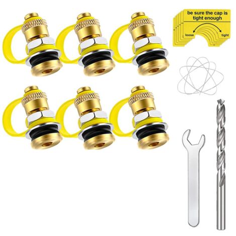 Fuel Gas Can Vent Caps, 6 Pack Upgrade Kit, Used for All Tank Water Jug ...