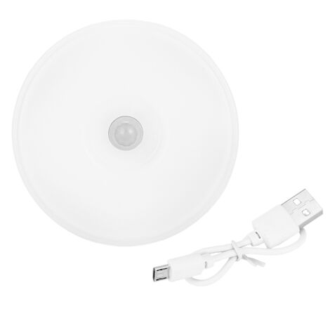 PIR Motion Sensor LED Night Light USB Rechargeable Dimmable Lamp for ...