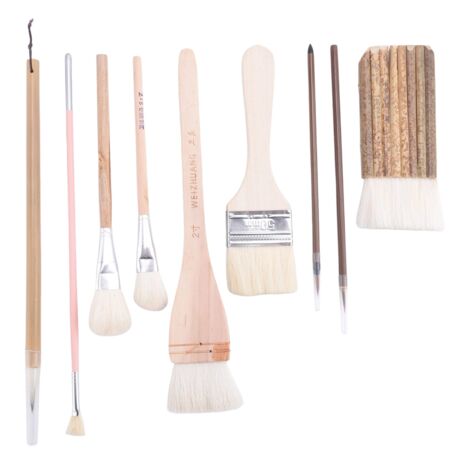 Pottery Glaze Brushes Ceramic 9 Different Shapes Artist Art Brush Set ...