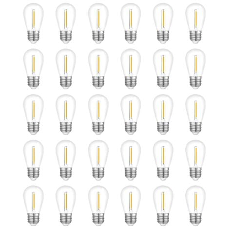 30-Pack Outdoor String Light Bulbs, Waterproof S14 Replacement Bulb ...