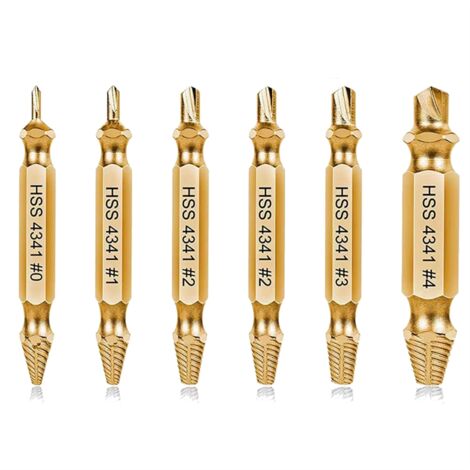 6PCS Damaged Screw Extractor Kit,Stripped Set for Easily and Quickly ...