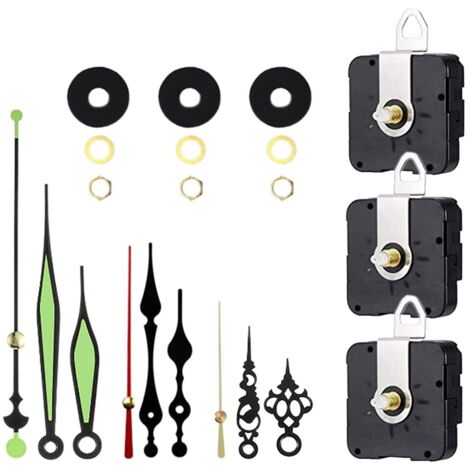 Clock Movement Set Quartz Replacement,with 3 Different Pairs of Watch ...